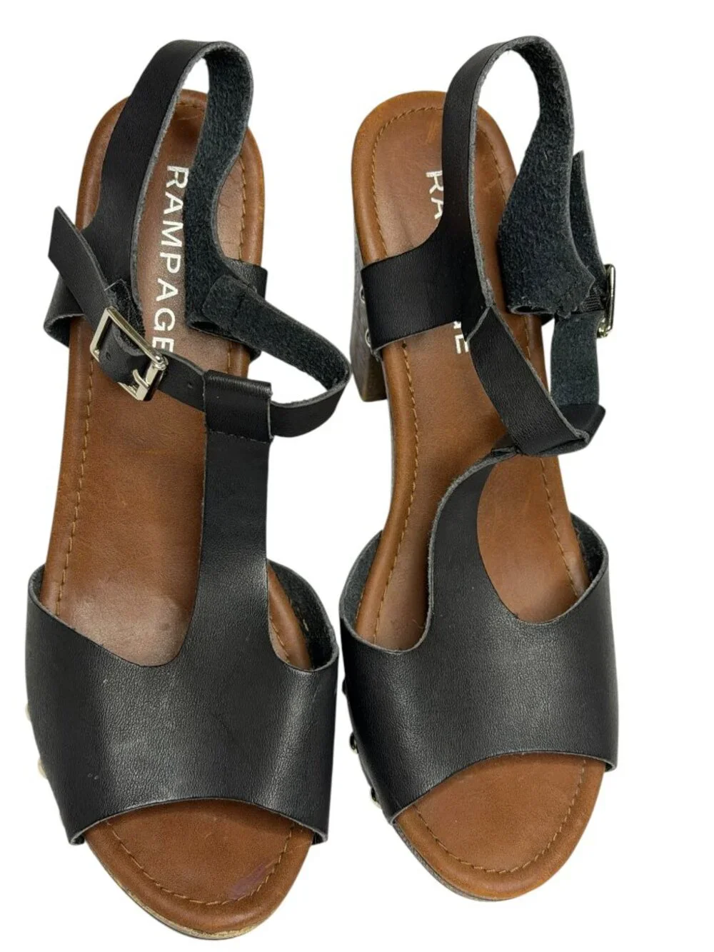 Rampage | Shoes | Rampage Quendele T Strap Sandals Shoes Faux Leather ...